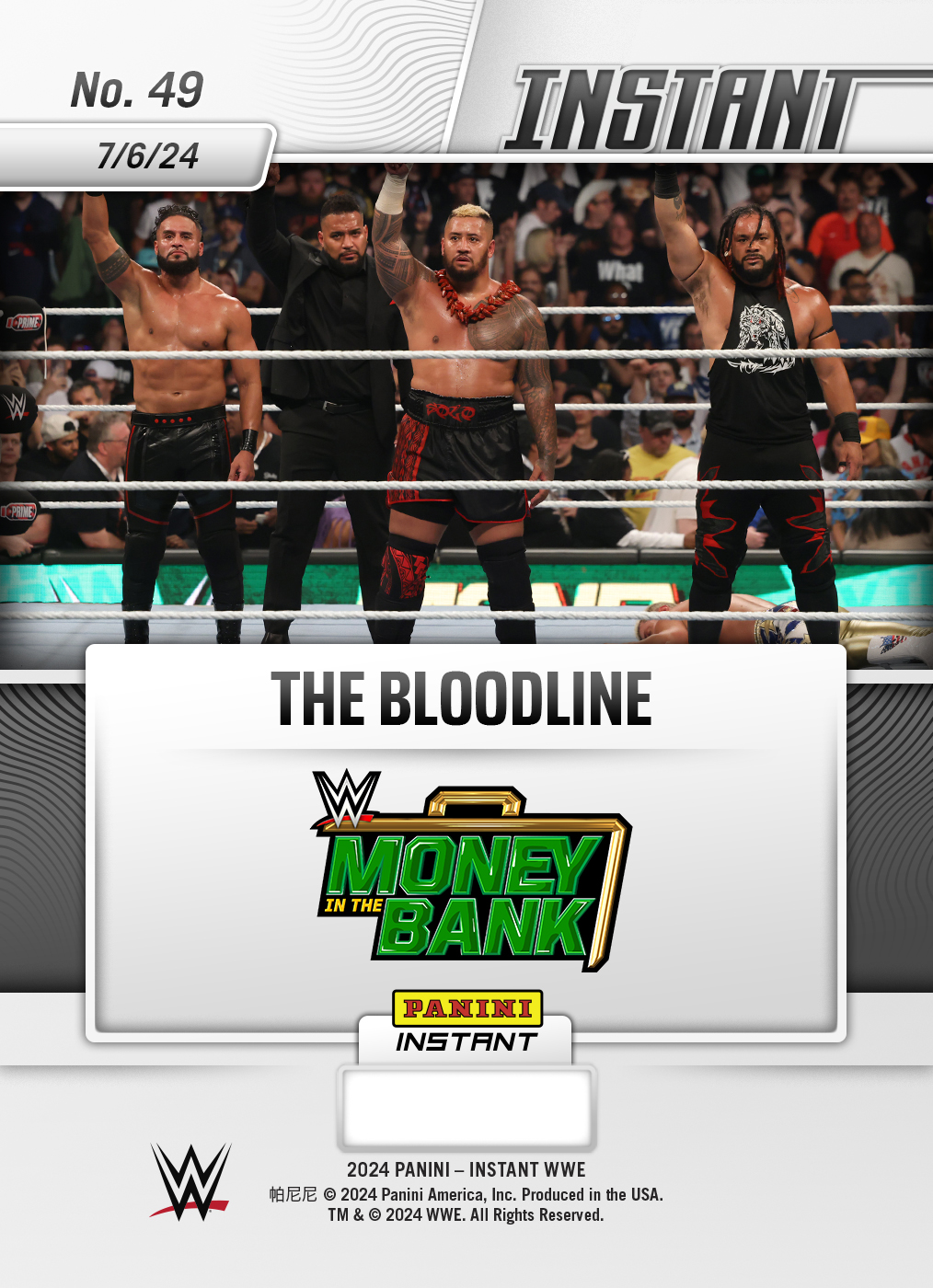 The Bloodline - 2024 Panini Instant WWE #49 - Versicolor /5