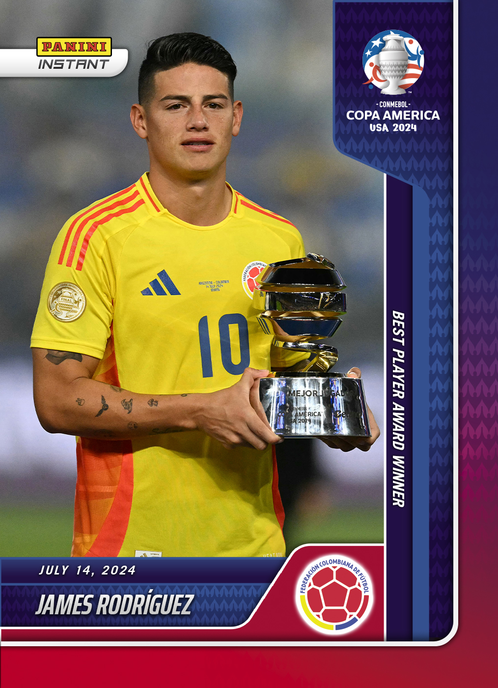 James Rodriguez - Panini Instant Copa America #48 - Blue & Red /5