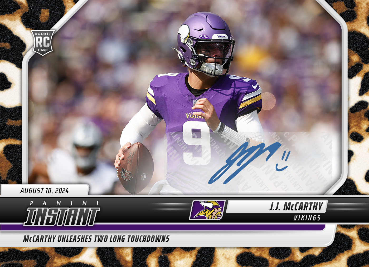 J.J. McCarthy - Panini Instant NFL Preseason #8 - Jaguar /10 Auto