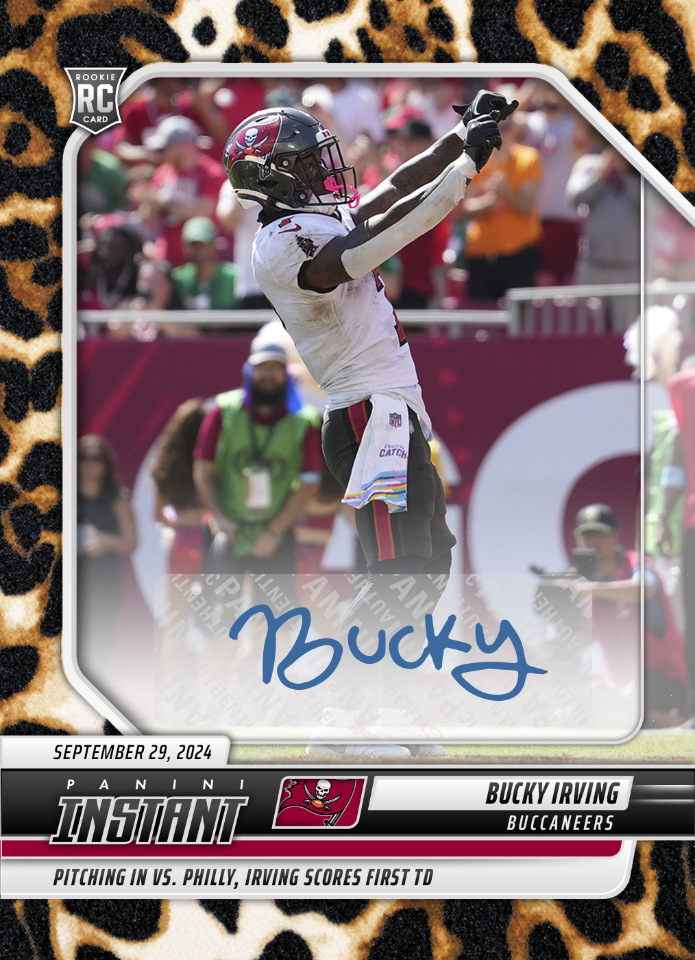 Bucky Irving - 2024 Panini Instant NFL #61 - Jaguar /10 Auto