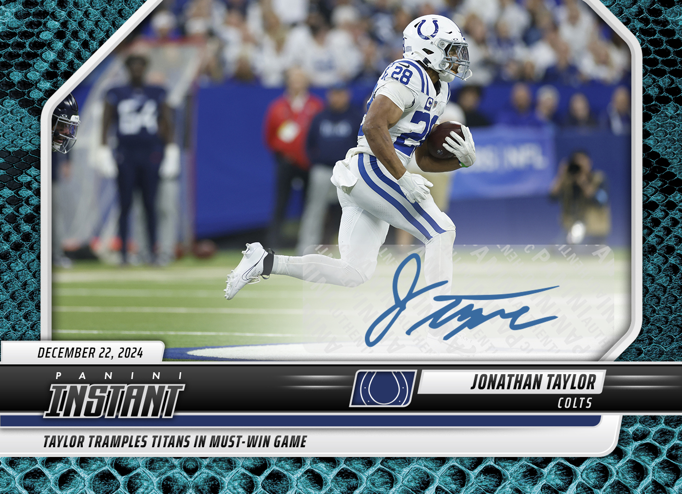 Jonathan Taylor - 2024 Panini Instant NFL #223 - Blue Viper 1/1 Auto
