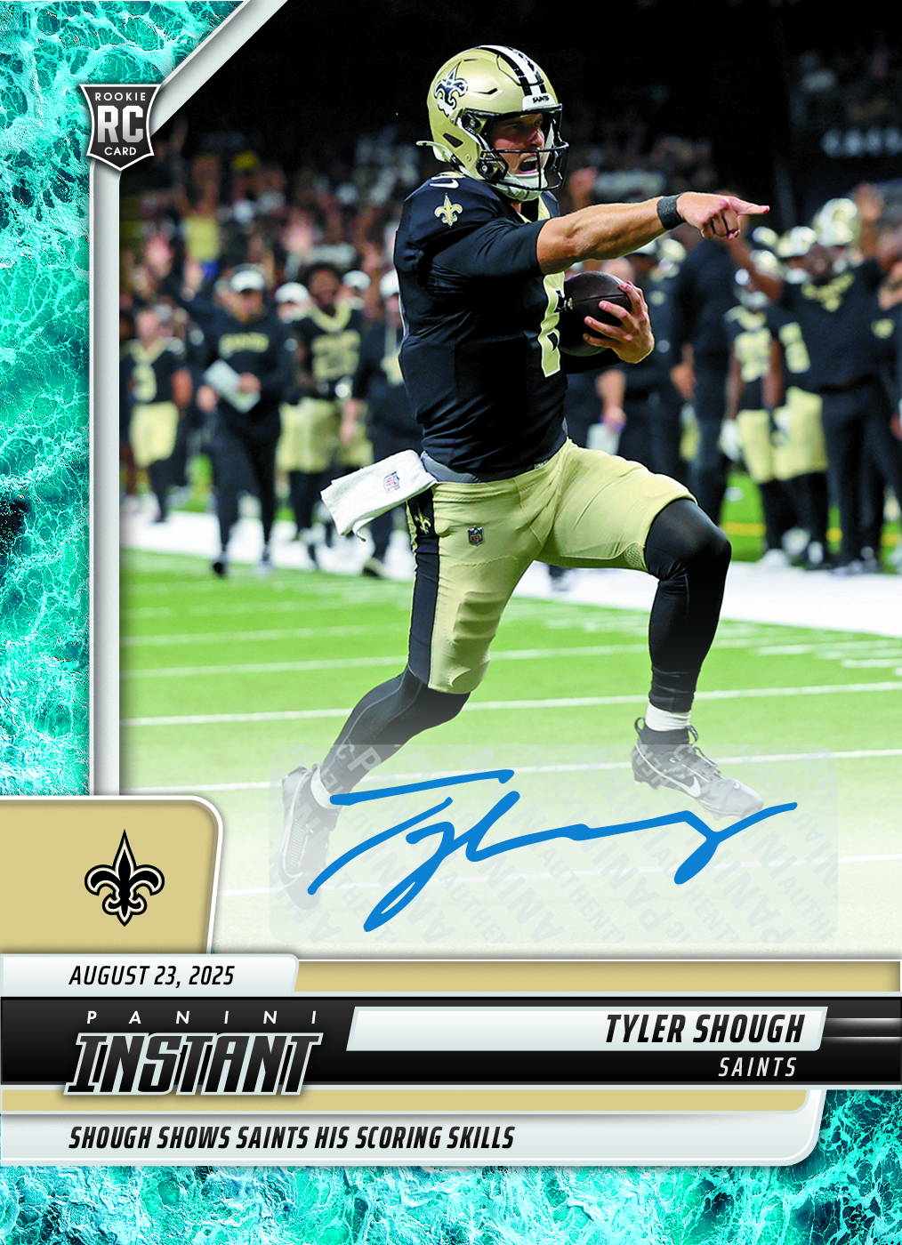 Tyler Shough - 2025 Panini Instant NFL #40 - Water /10 Auto