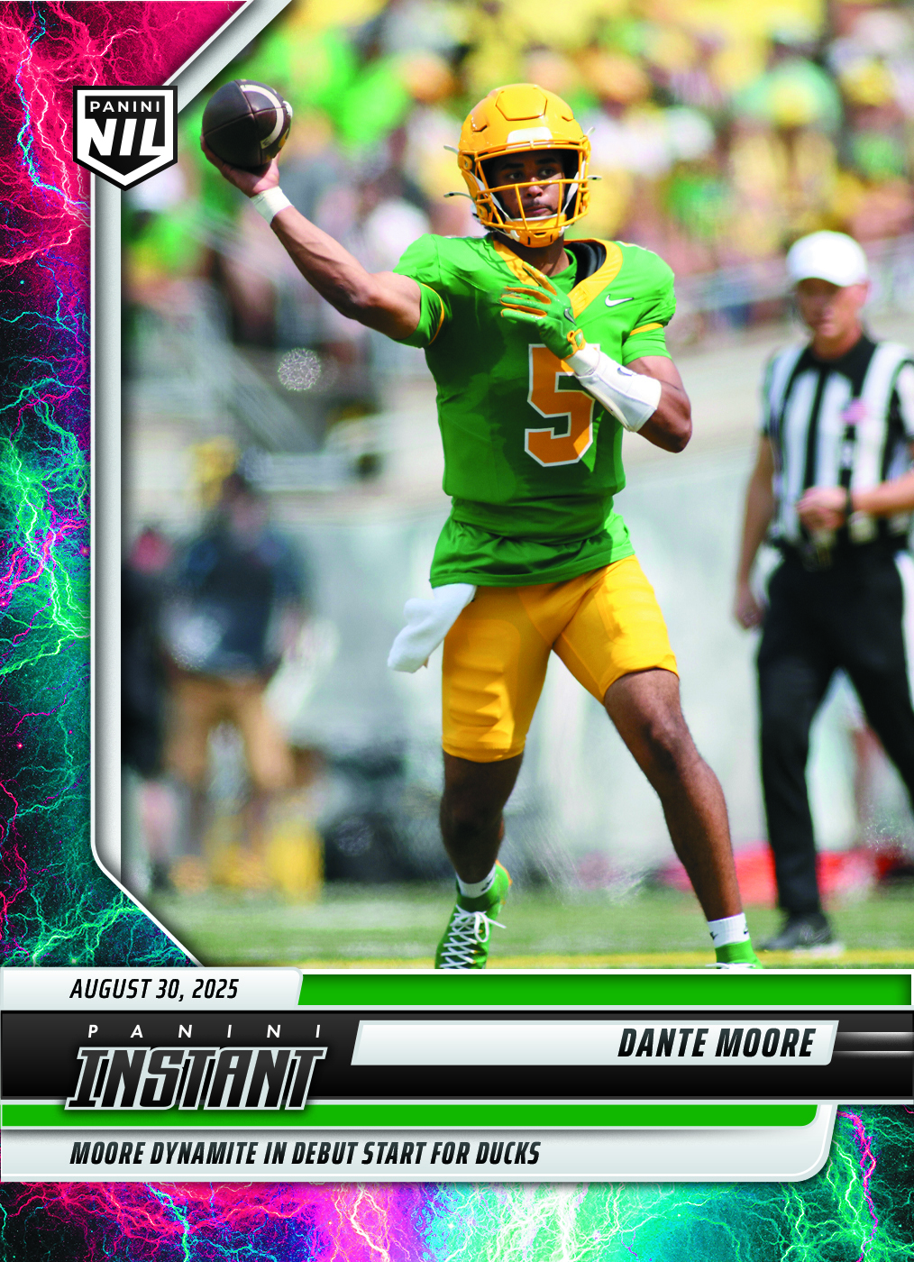 Dante Moore - 2025 Panini Instant NIL College Football #DMA - Lightning /5