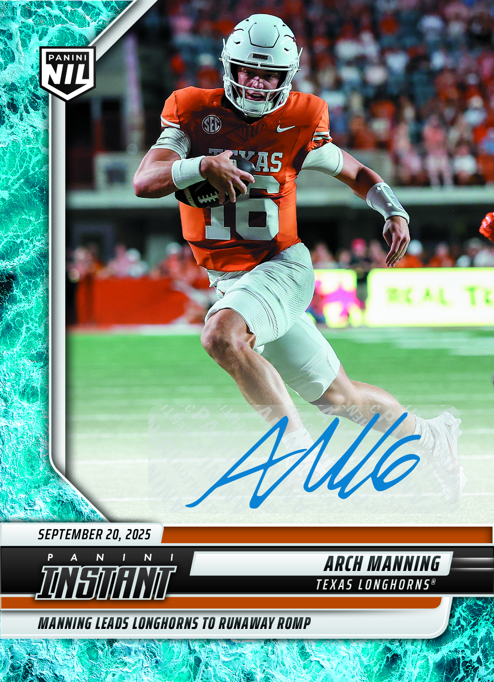 Arch Manning - 2025 Panini Instant NIL College Football #AMC - Water ...