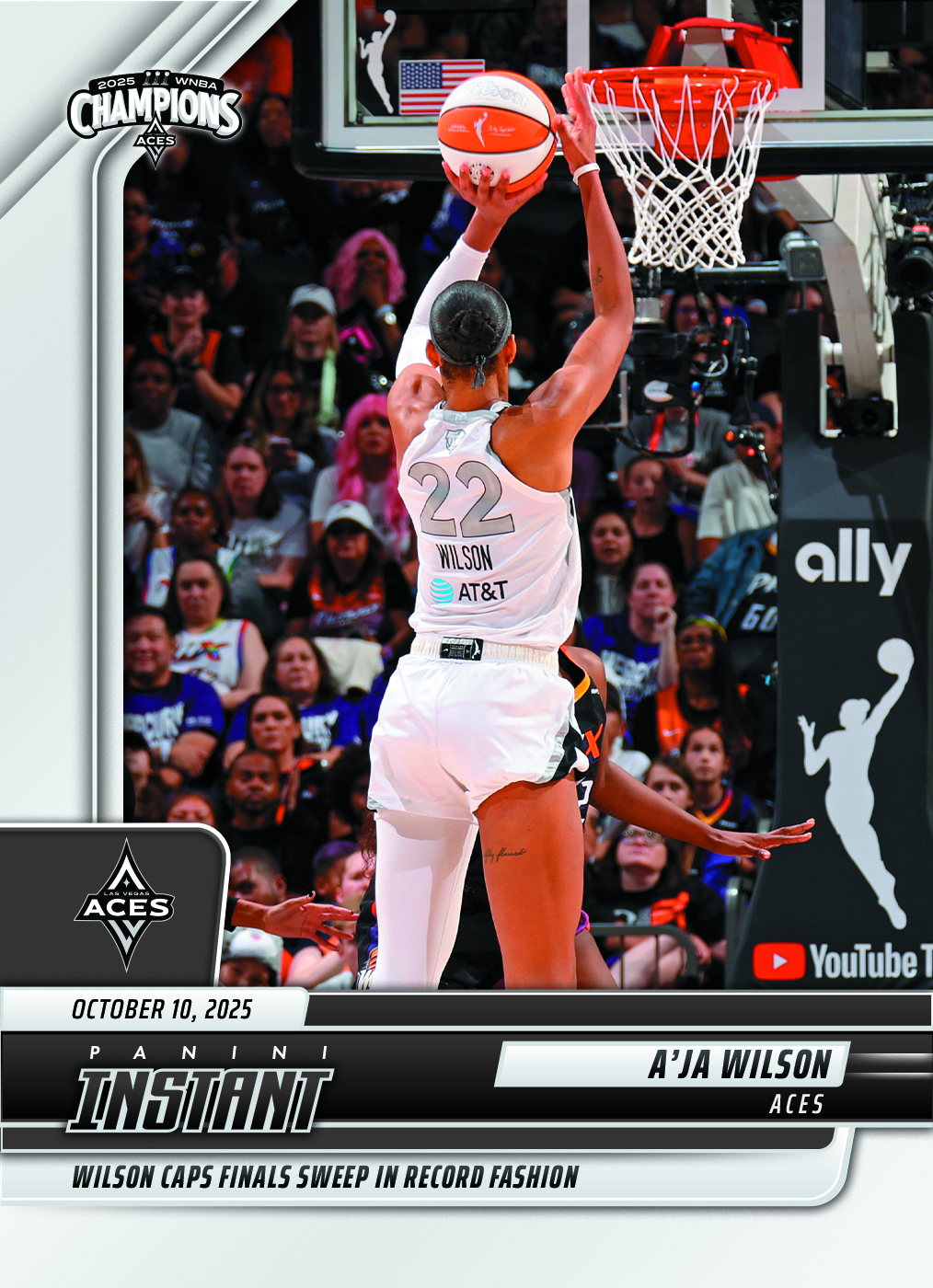 A'ja Wilson - 2025 Panini Instant WNBA #326 - Base Card 25-pack
