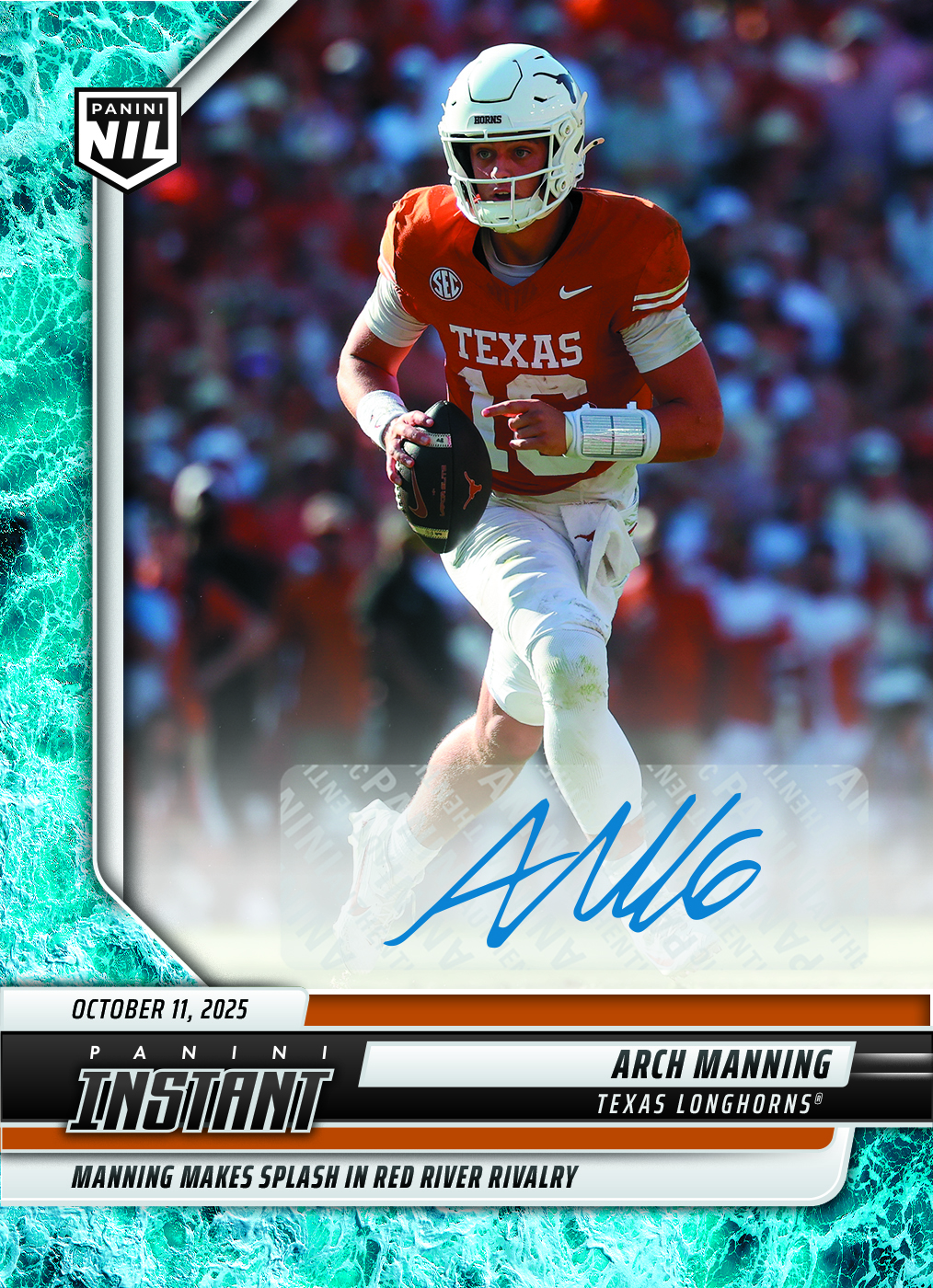 Arch Manning - 2025 Panini Instant NIL College Football #AMD - Water ...