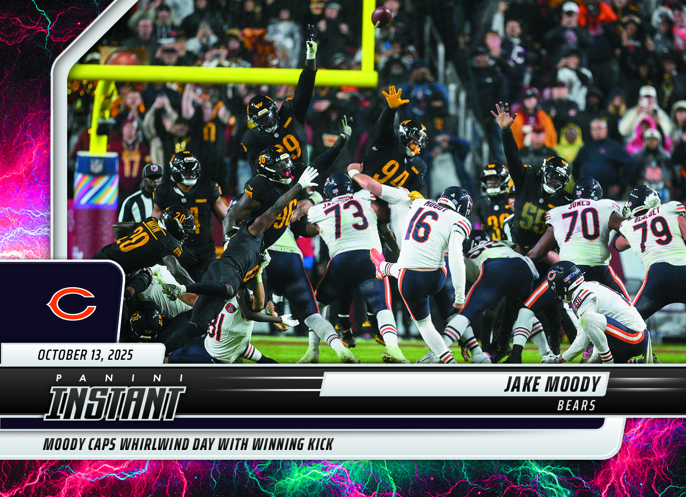Jake Moody - 2025 Panini Instant NFL #151 - Lightning /5