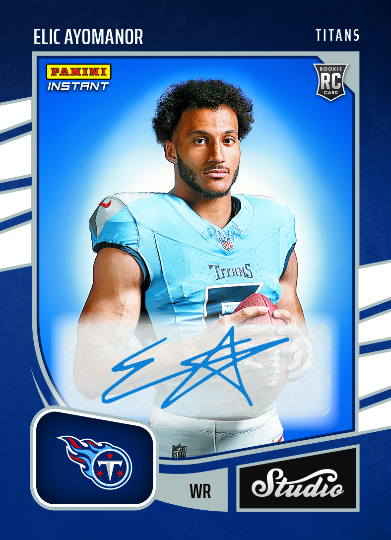 Elic Ayomanor 2025 Panini Instant Nfl Studio Rookies 7 Base 99 Auto
