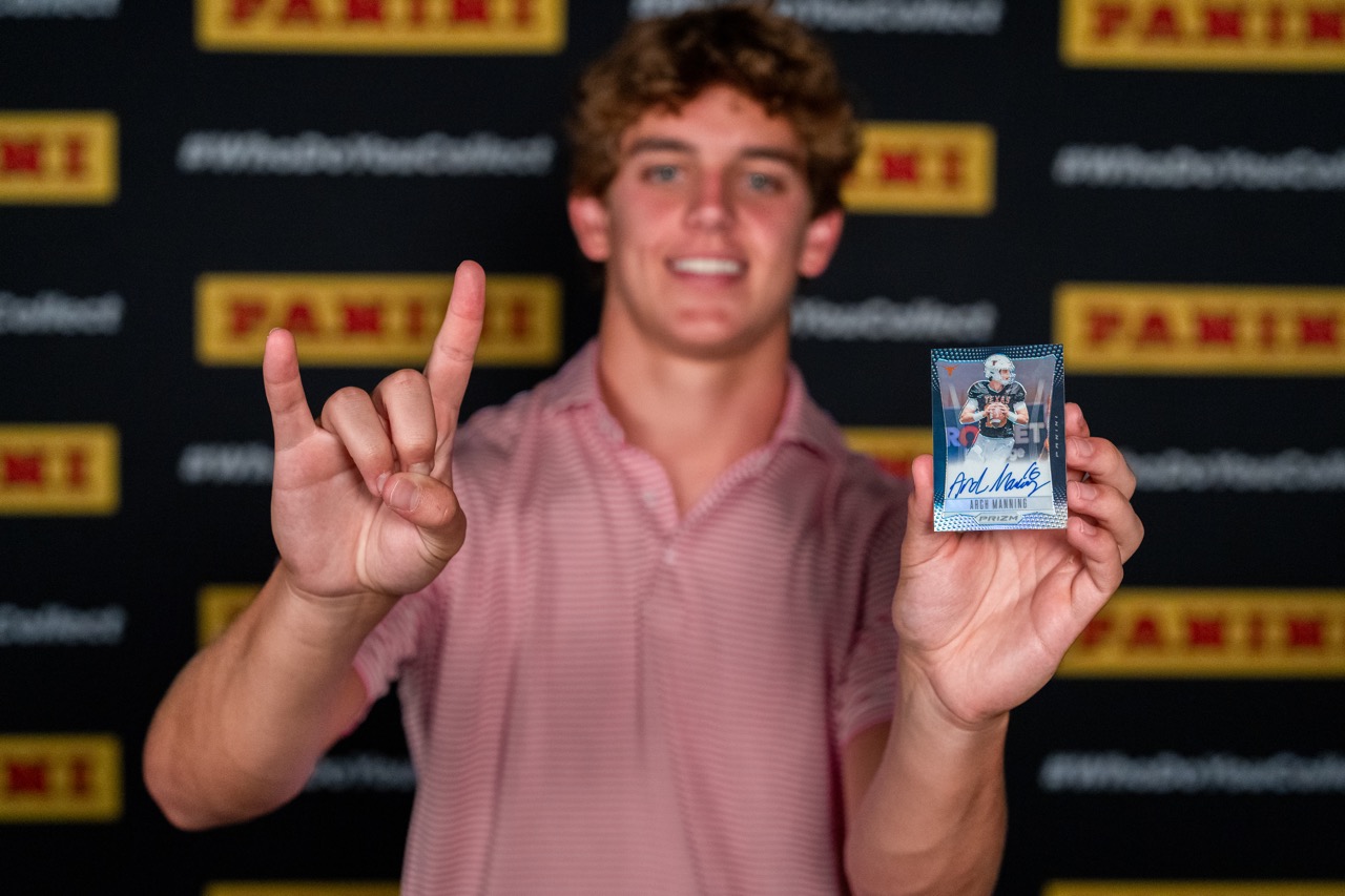 Arch Manning Throwback Prizm Black Autographed One of One Trading Card